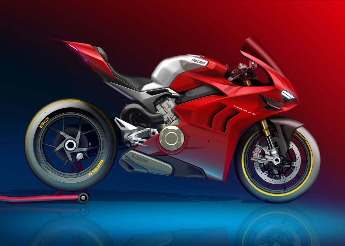 'PANIGALE V4R DUCATI SKETCH' Poster by Donny Andreas | Displate