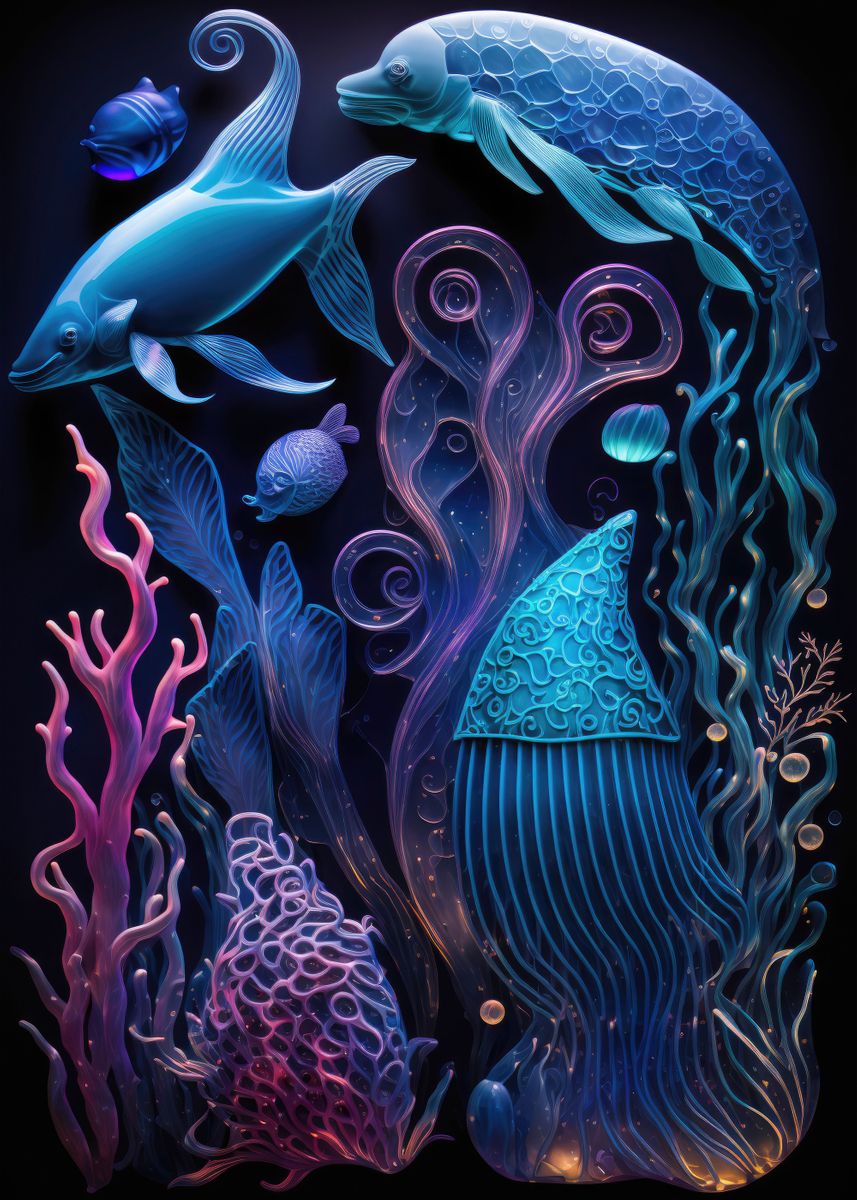 'Underwater World' Poster by murtzart | Displate