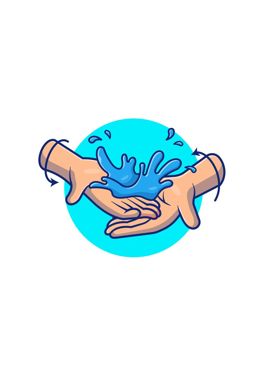 'Washing Hand Cartoon ' Poster, picture, metal print, paint by catalyst ...