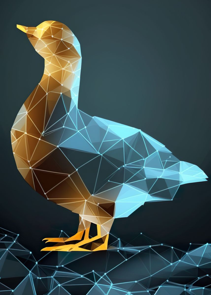'Low Poly Duck Poster' Poster, picture, metal print, paint by Mark ...