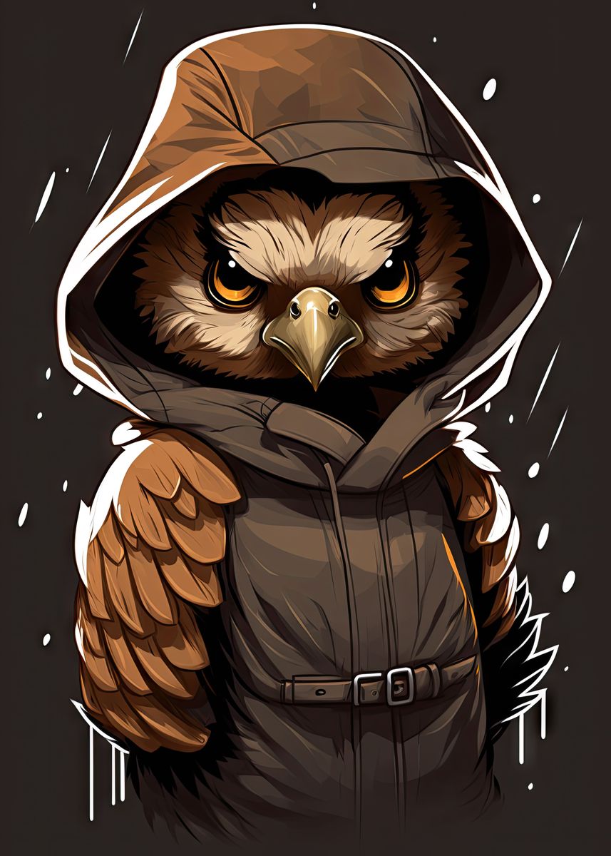 'Hoodie Angry Hawk' Poster, picture, metal print, paint by 21 MXM ...