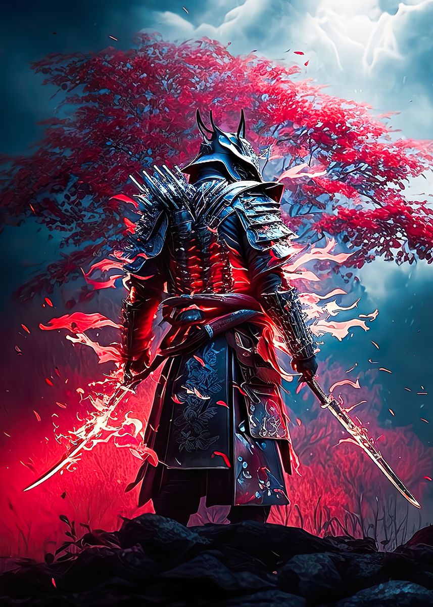 'Japanese Samurai' Poster, picture, metal print, paint by ...