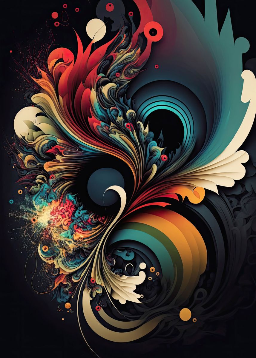 'Abstract Art Style 1' Poster, picture, metal print, paint by murtzart ...