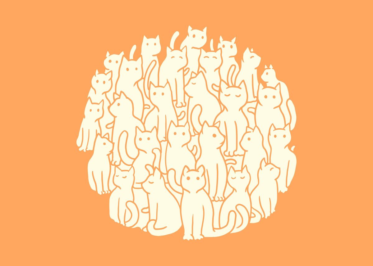 'Cat Society' Poster by Mangustudio | Displate