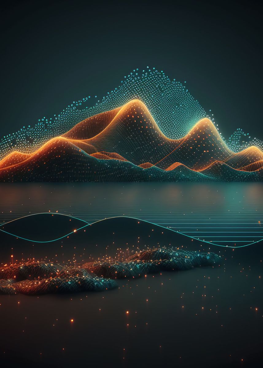 'Abstract sound wave' Poster, picture, metal print, paint by Oleksandr ...