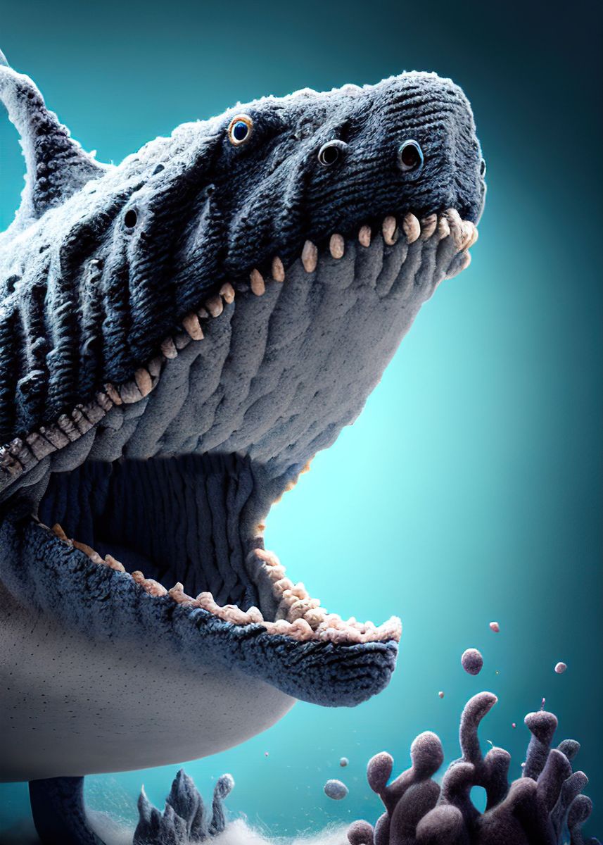 'Sea monsters015' Poster, picture, metal print, paint by ...