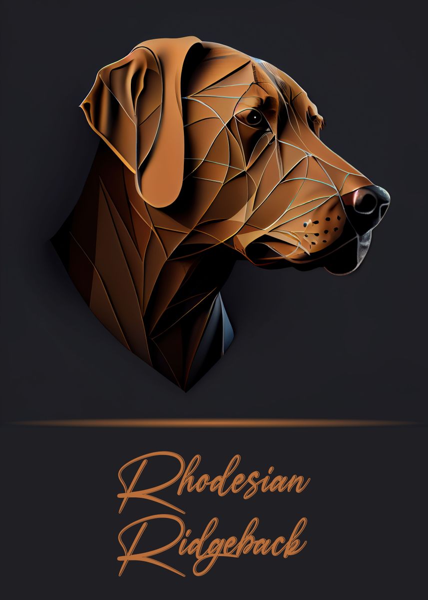 'Rhodesian Ridgeback' Poster, picture, metal print, paint by Artistic ...