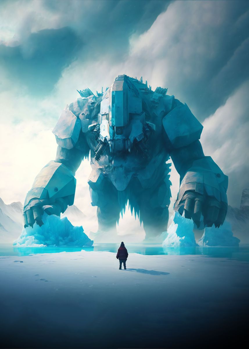 'Mechanical ice golem' Poster, picture, metal print, paint by Powerful ...