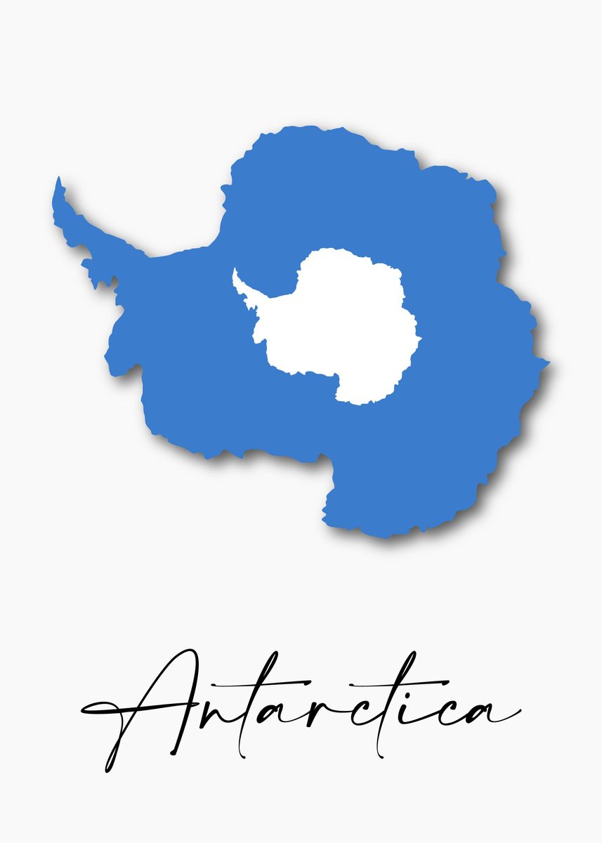 'Antarctica Map Flag' Poster by dkDesign | Displate