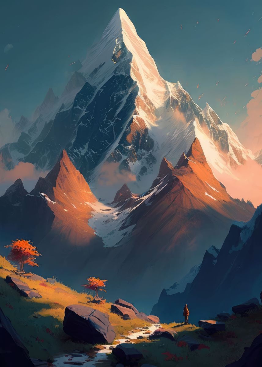 'Himalaya road' Poster, picture, metal print, paint by IArtWork | Displate