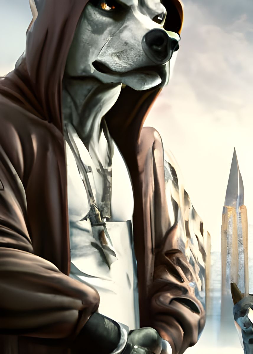 'Abstract Gangster Dog' Poster, picture, metal print, paint by Chris ...
