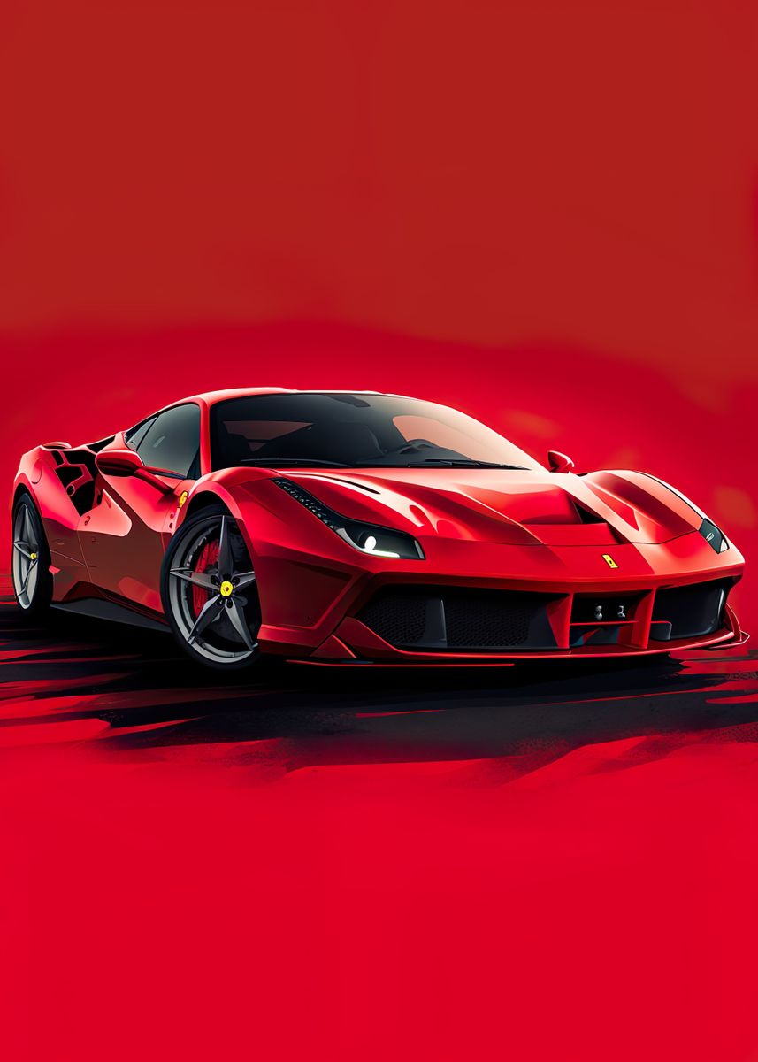 'Ferrari F8' Poster, picture, metal print, paint by Sebastian Uhrbrook ...