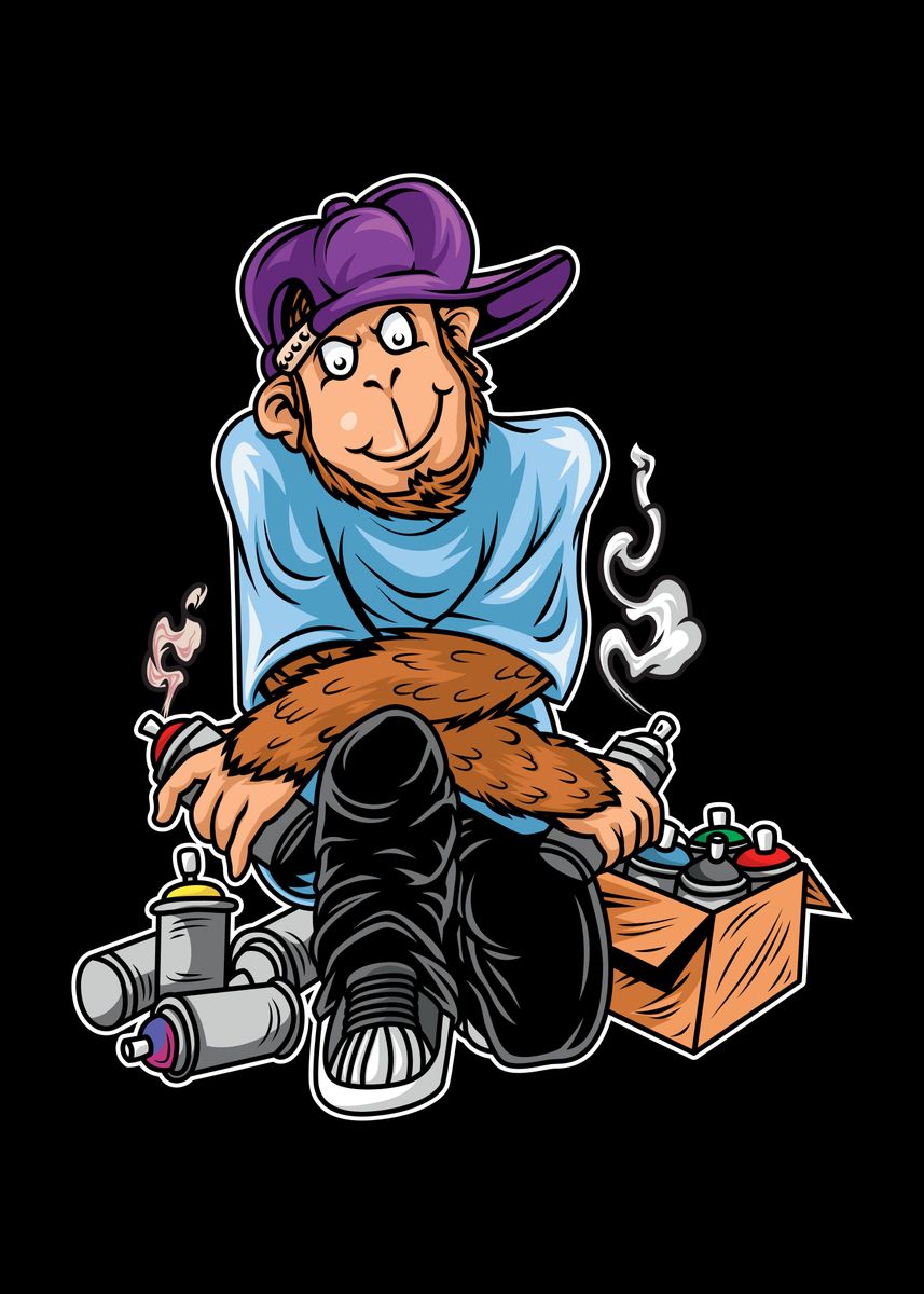 'Rap Monkey 02' Poster, picture, metal print, paint by hendra pratama ...