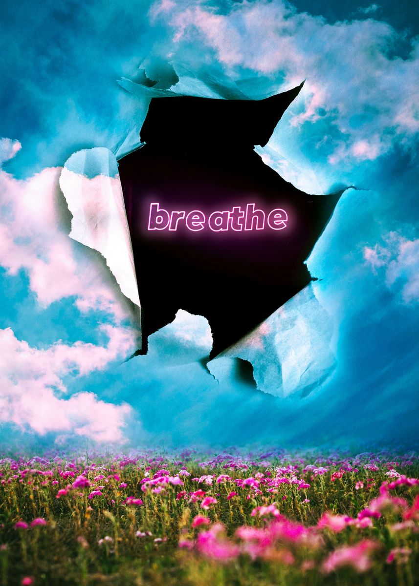 'Breathe' Poster, picture, metal print, paint by seam less | Displate