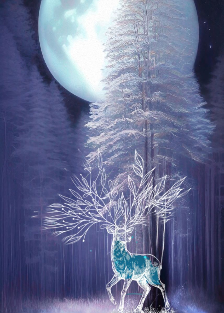 'satyr deer' Poster, picture, metal print, paint by Travel Travel ...