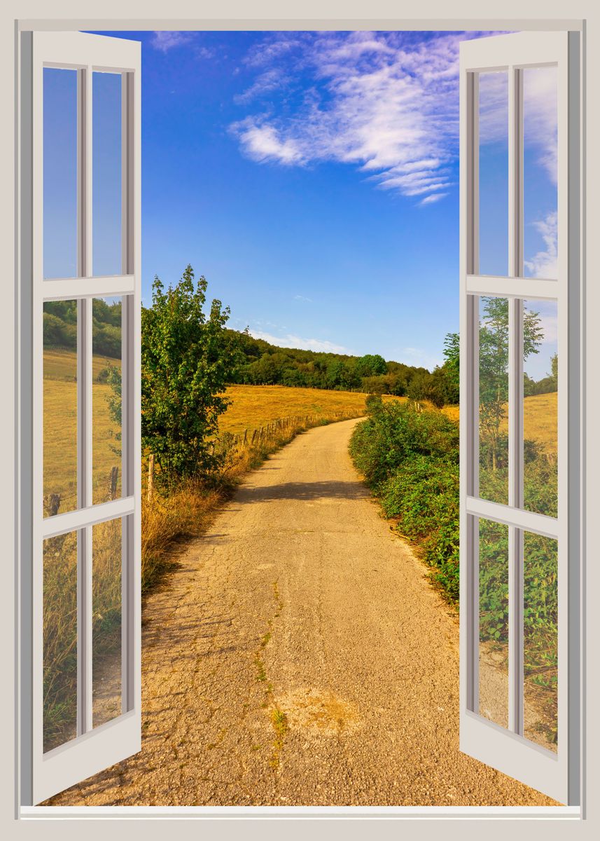 'Window view landscape' Poster, picture, metal print, paint by Vicen ...