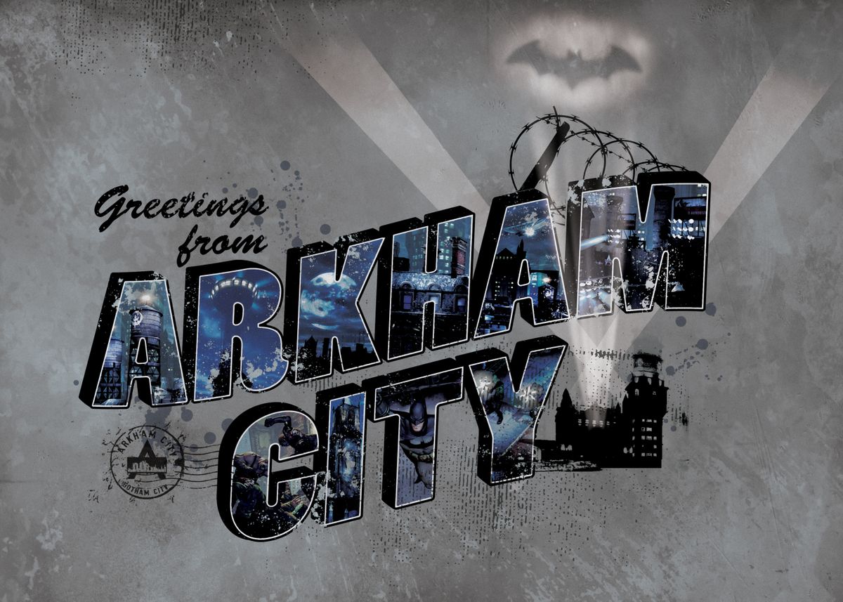 'Greetings from Arkham City' Poster by DC Comics | Displate