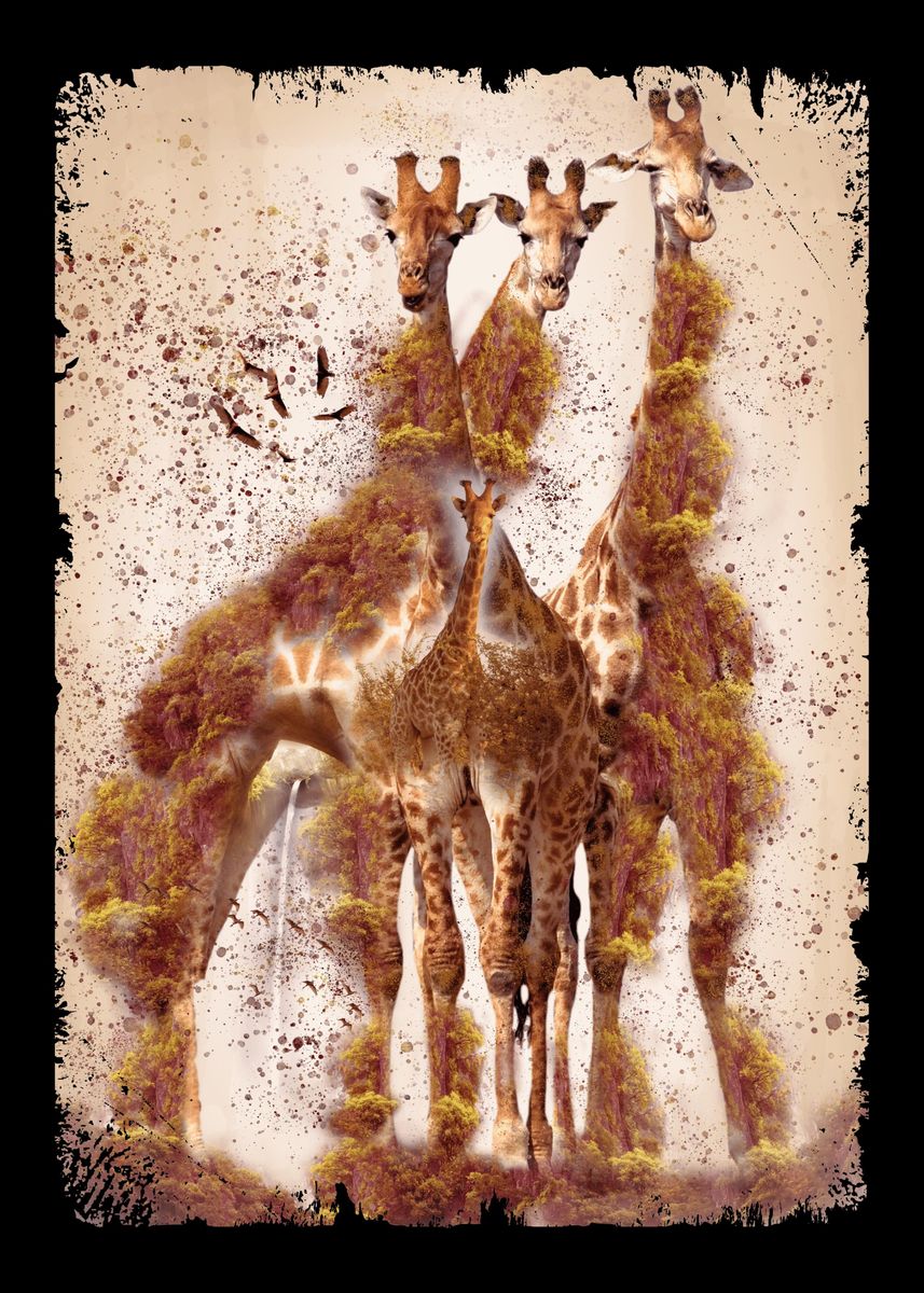 'Fantasy African Giraffe' Poster, picture, metal print, paint by ...