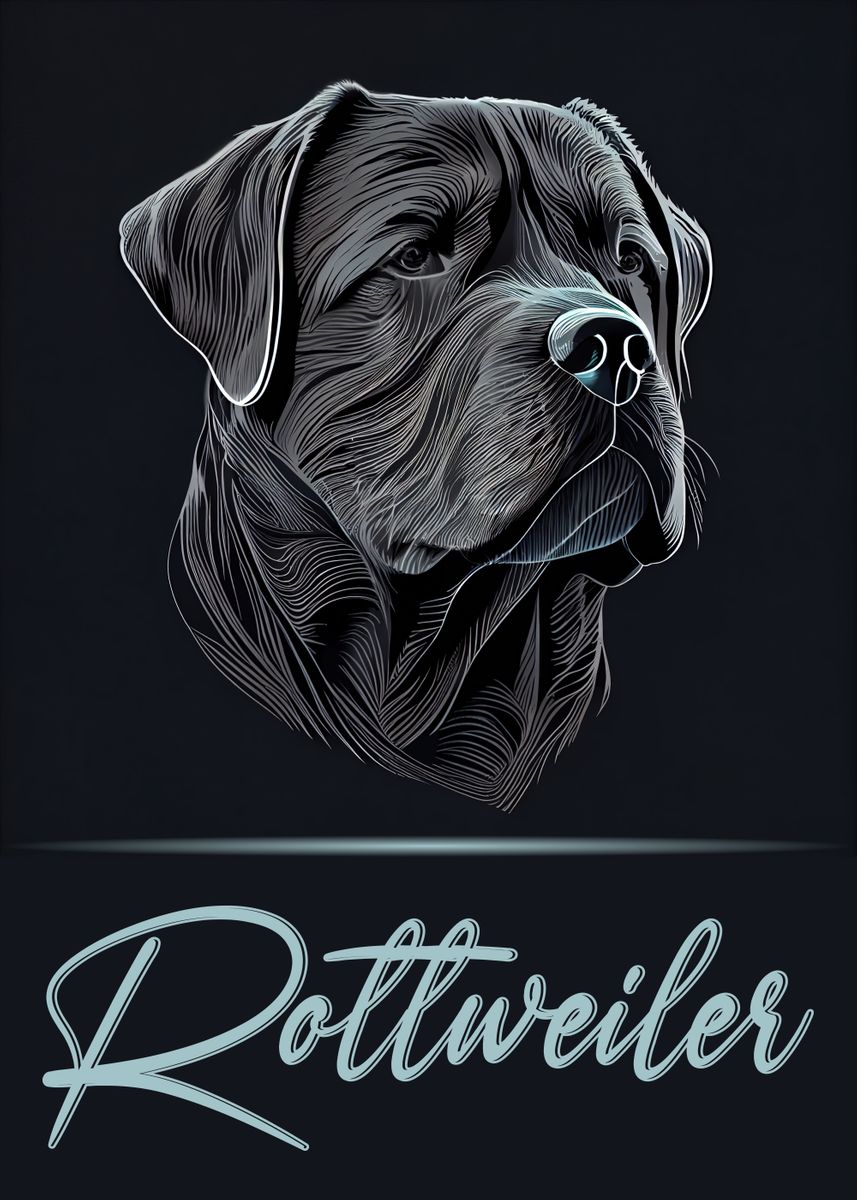 'Rottweiler' Poster, picture, metal print, paint by Artistic Paradigms ...
