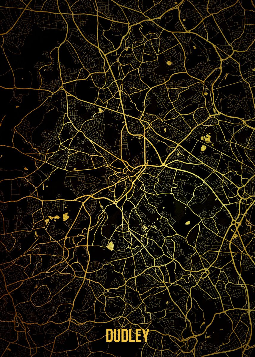 'Dudley gold map' Poster, picture, metal print, paint by Stefano Lunghi ...
