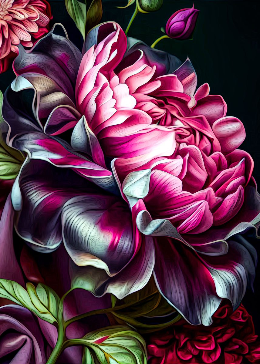 'Flower' Poster, picture, metal print, paint by Ties Rosi | Displate