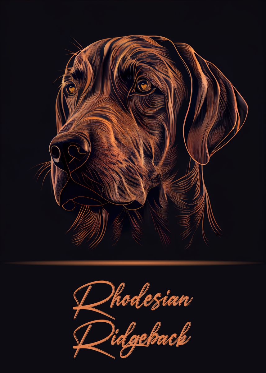 'Rhodesian Ridgeback' Poster, picture, metal print, paint by Artistic ...
