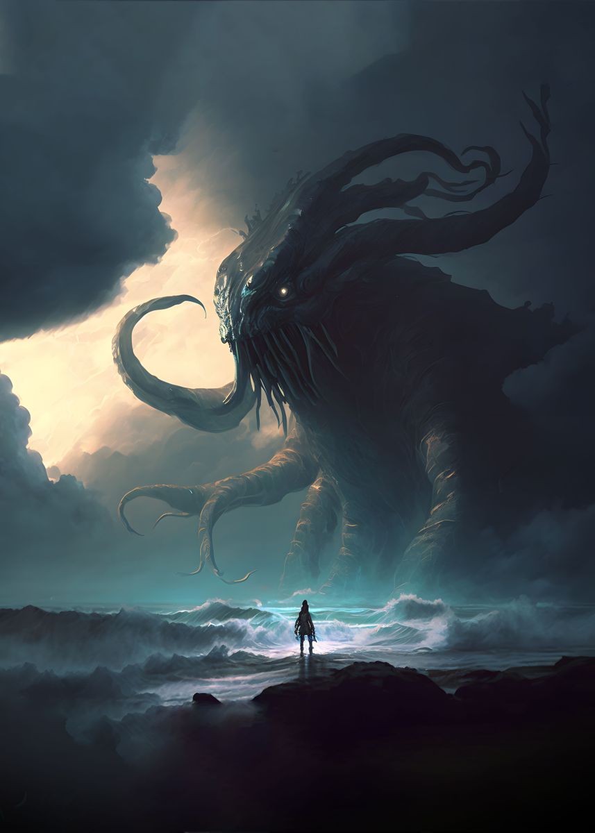 'Cthulhu variation' Poster, picture, metal print, paint by Powerful ...