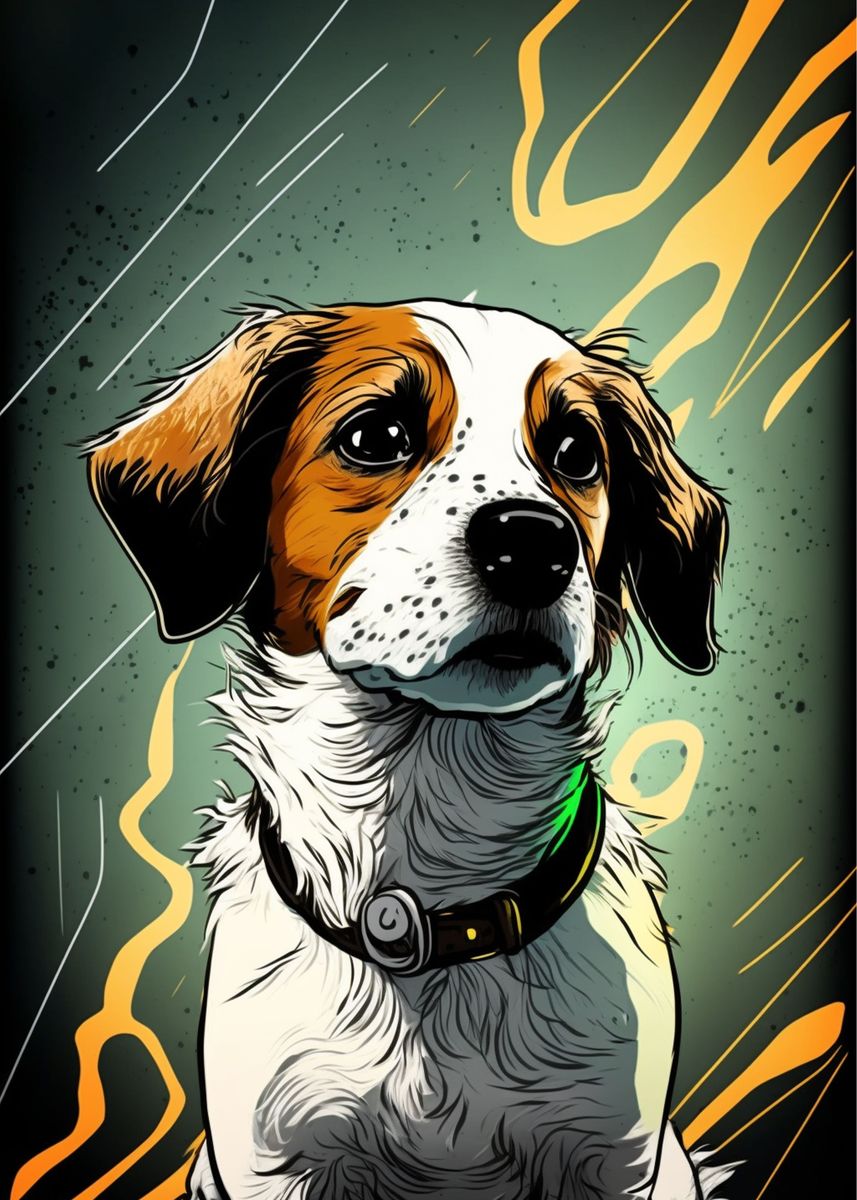 'Comic Dog' Poster, picture, metal print, paint by Zukato | Displate