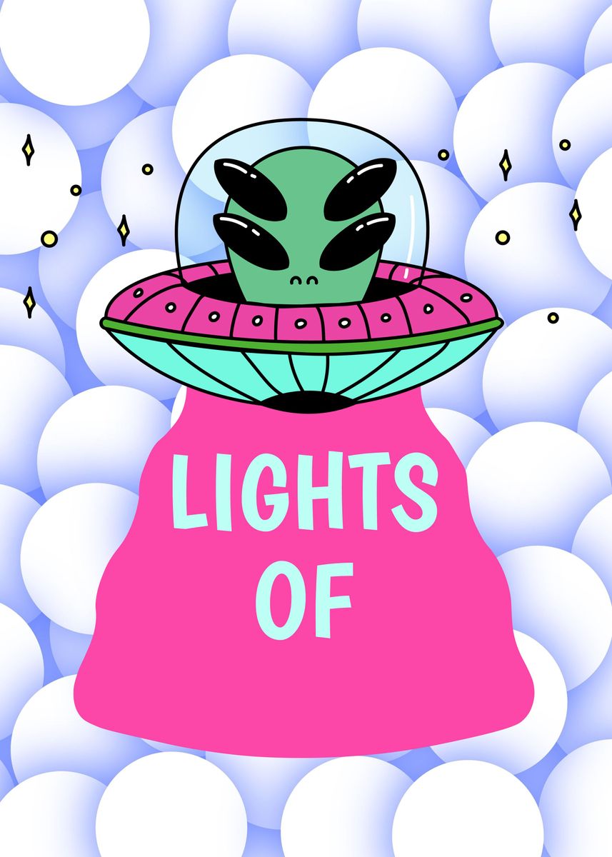 'Alien UFO Lights Off' Poster, picture, metal print, paint by NIZAM ...