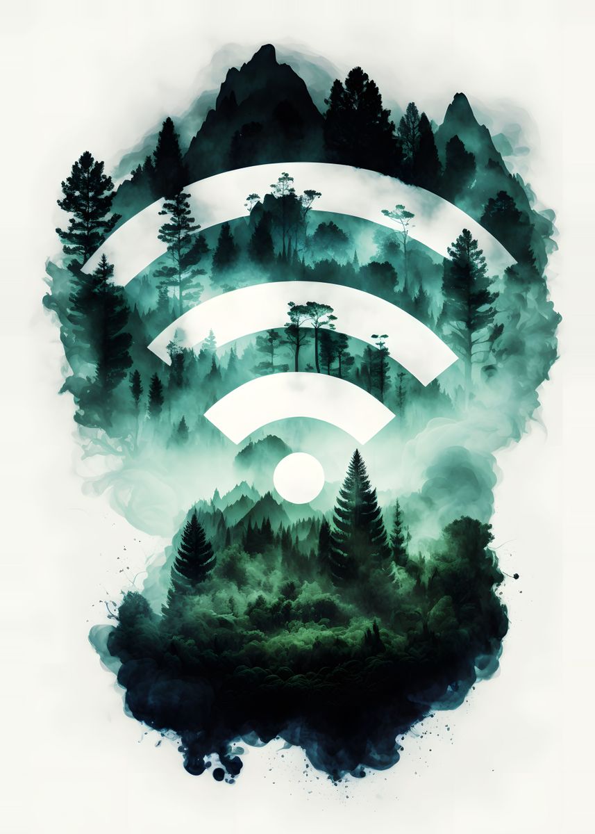 'WIFI Symbol Nature' Poster, picture, metal print, paint by Hatless Luffy | Displate