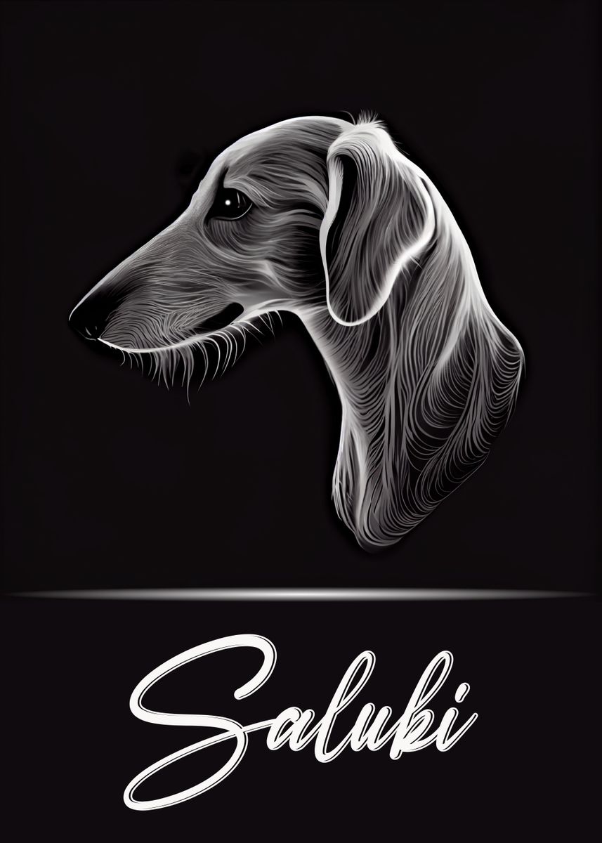 'Saluki' Poster, picture, metal print, paint by Artistic Paradigms | Displate