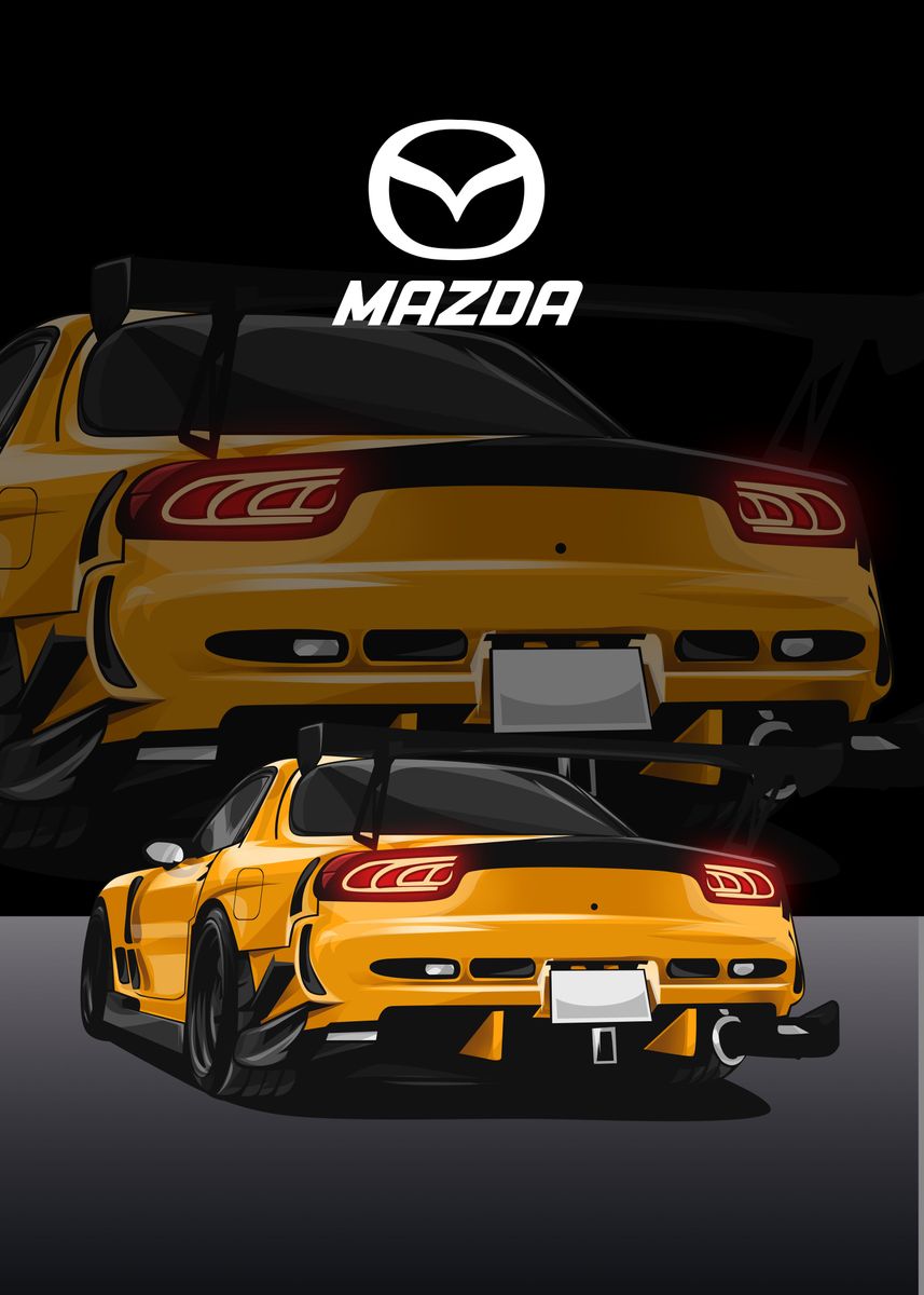 'mazda rx 7 ' Poster, picture, metal print, paint by capture art | Displate