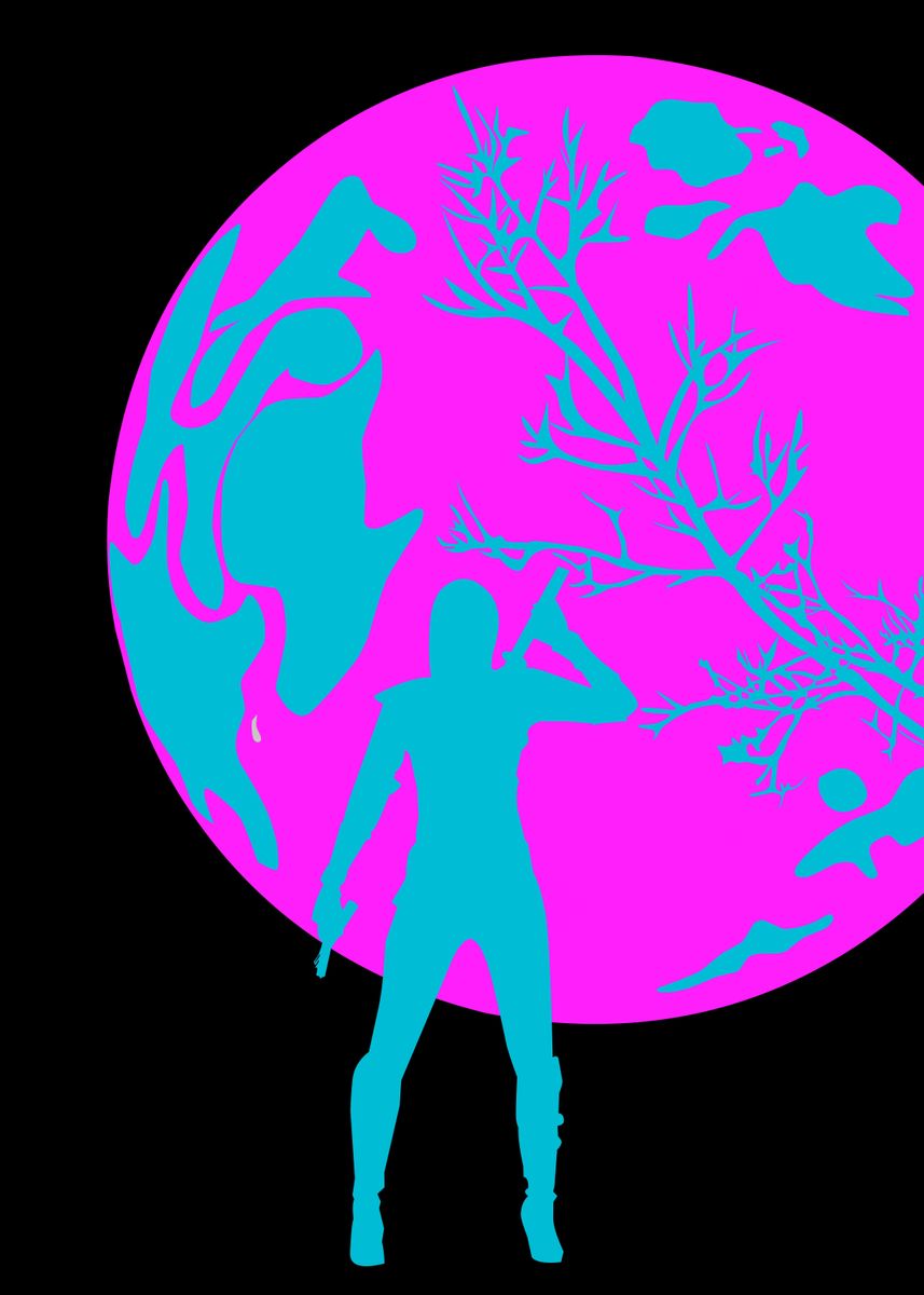 'Blue and pink ninja' Poster, picture, metal print, paint by Ihsa ...