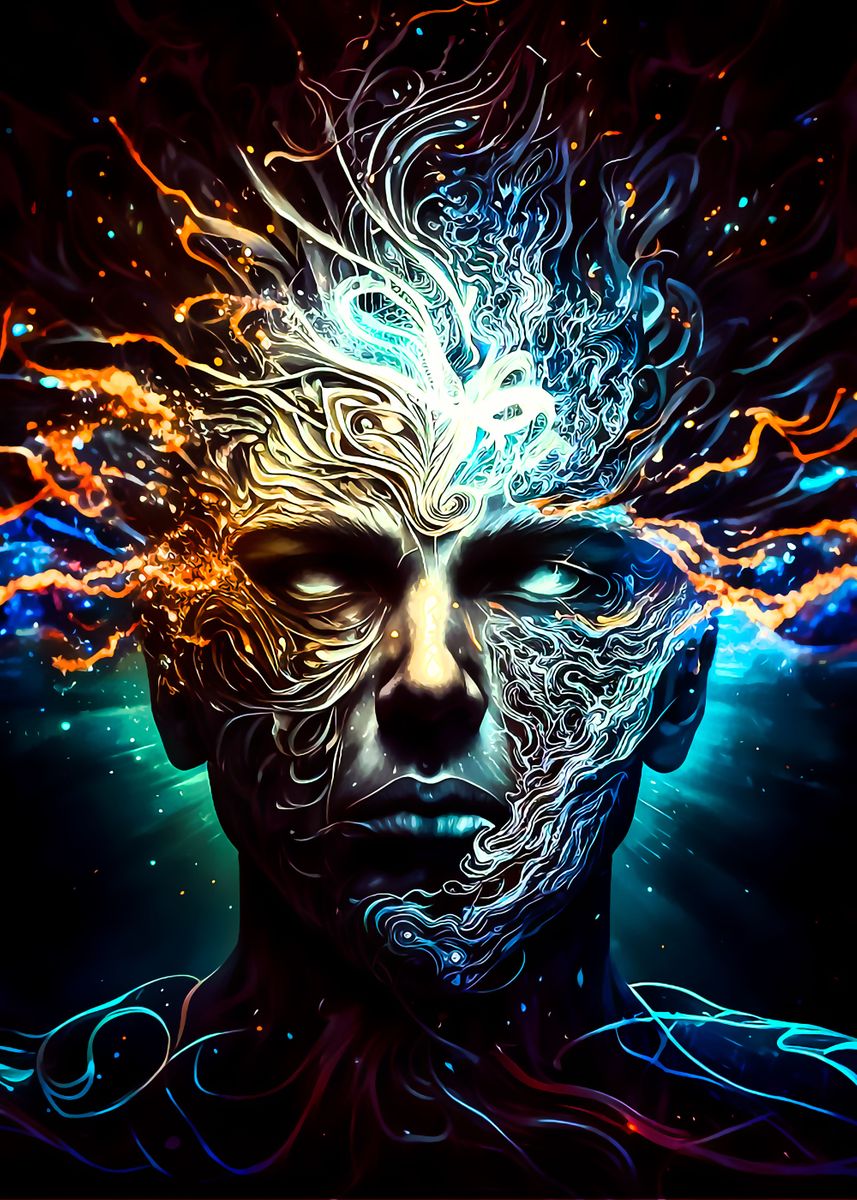 'Fantasy Face' Poster, picture, metal print, paint by culinal dual ...