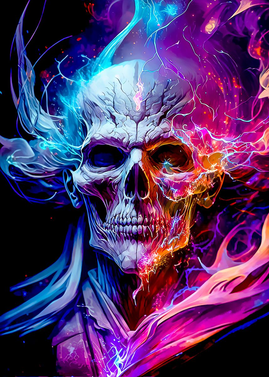 'Fantasy Face' Poster, picture, metal print, paint by culinal dual ...