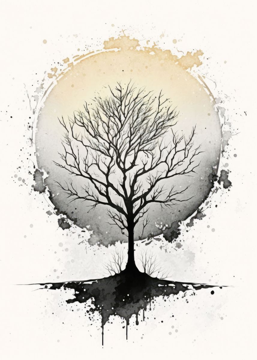 'Tree Minimalistic Modern' Poster, picture, metal print, paint by ...