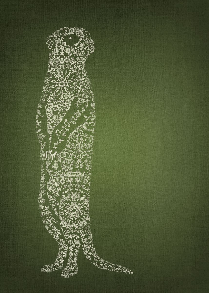 'Evergreen Meerkat' Poster, picture, metal print, paint by Ema ...
