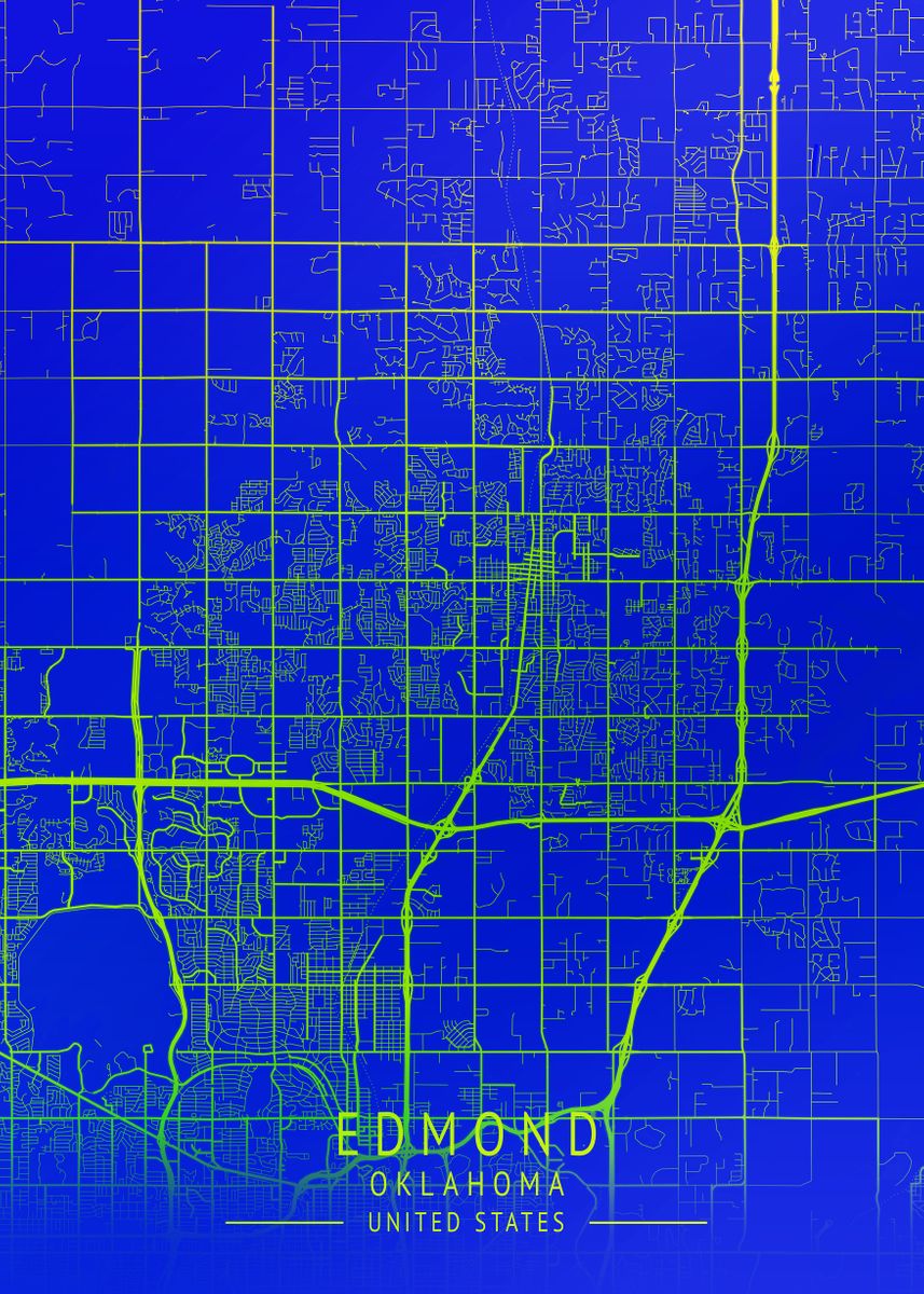 'Edmond Oklahoma USA City M' Poster, picture, metal print, paint by Gigi Bgm | Displate