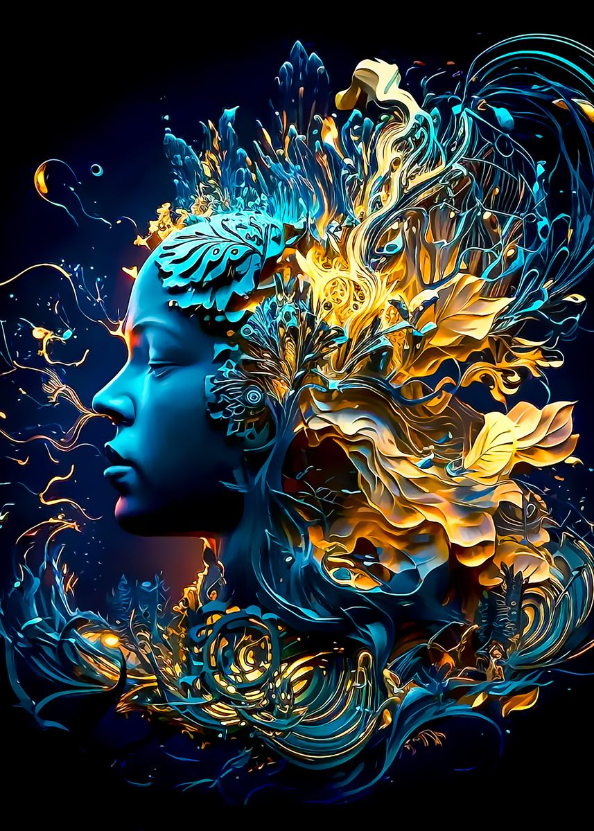 'Fantasy Face' Poster, picture, metal print, paint by culinal dual ...