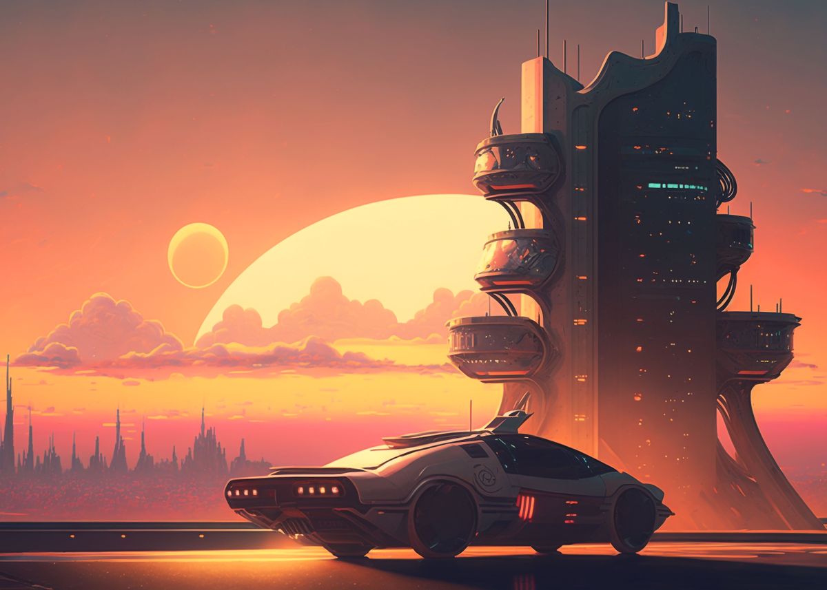 ' Cyber Car at Space' Poster by Nehar Harpreet | Displate
