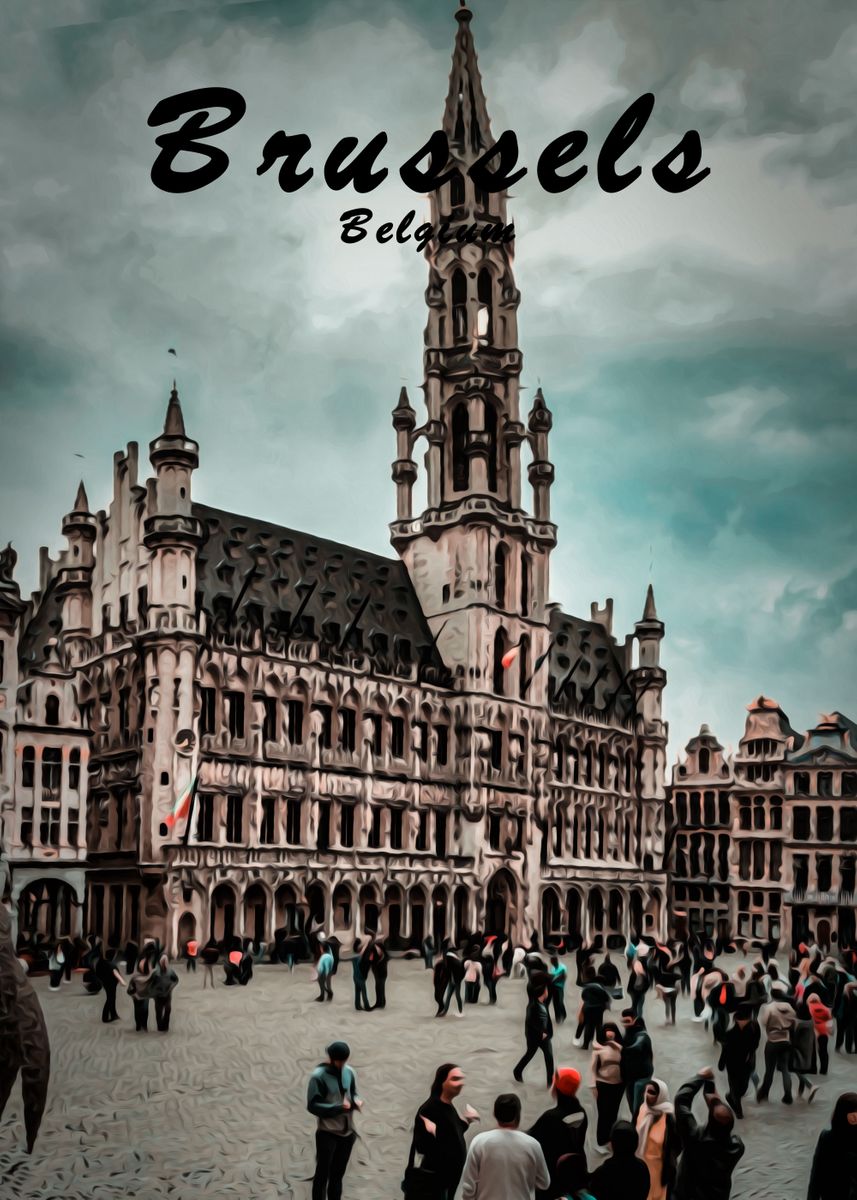 'Brussels' Poster, picture, metal print, paint by HTomas | Displate