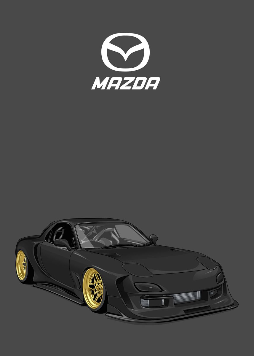 'mazda rx 7 ' Poster, picture, metal print, paint by capture art | Displate
