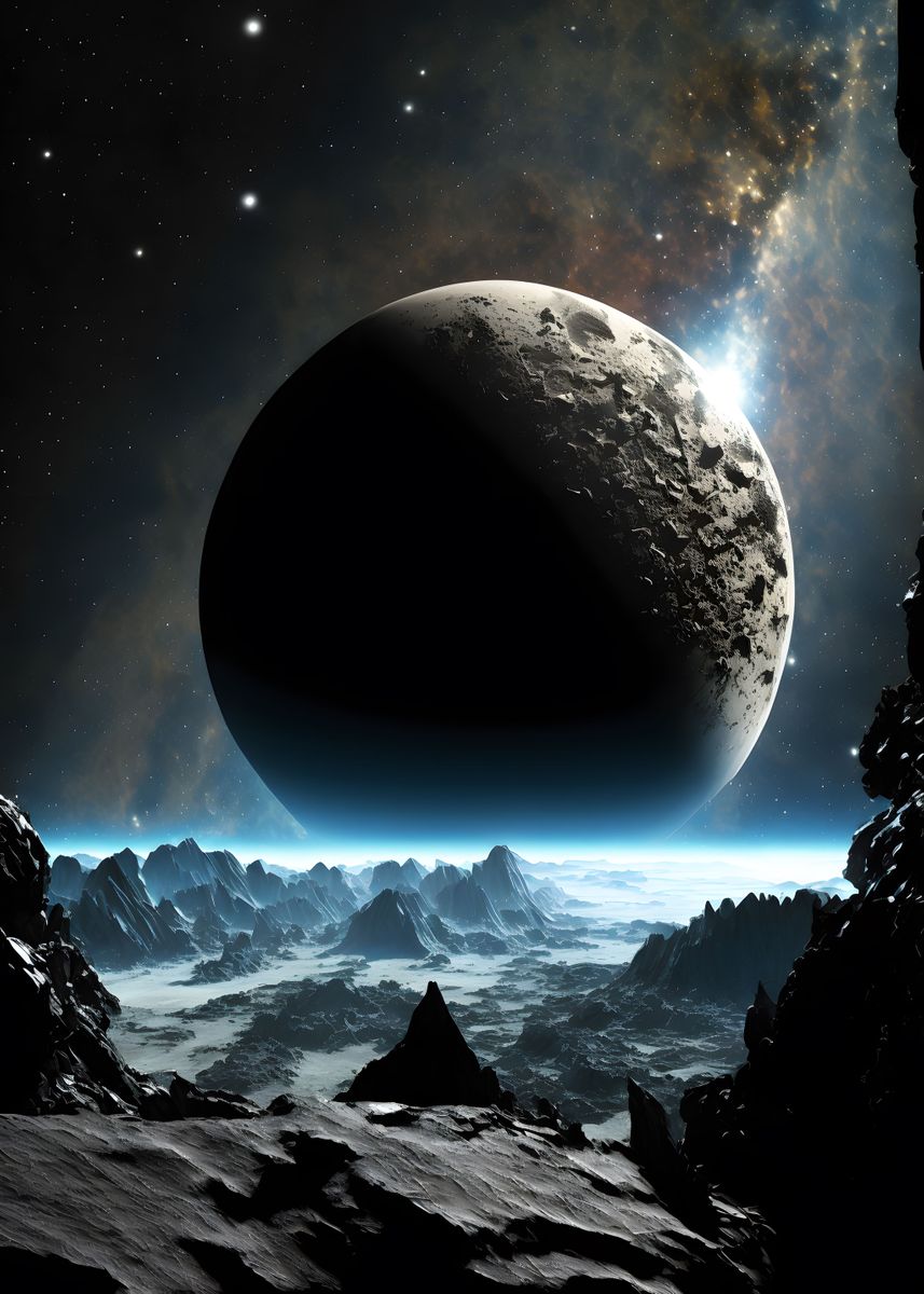 'Moon Space Landscape' Poster, picture, metal print, paint by Virtual ...