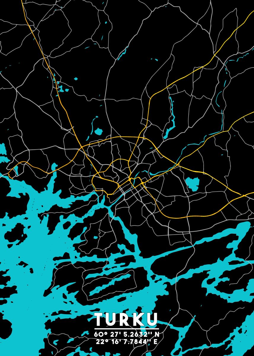 'Turku Finland' Poster, picture, metal print, paint by Clayborne Frank ...