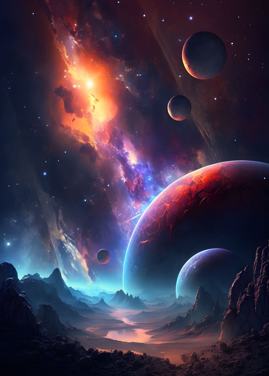 'Galaxy far away' Poster, picture, metal print, paint by ...