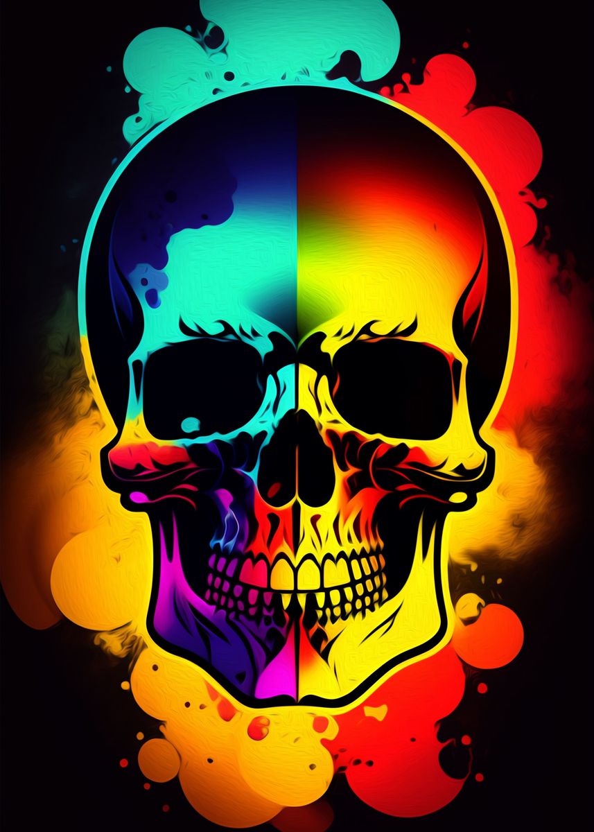 'Skull 7' Poster, picture, metal print, paint by Michael Landsberger ...