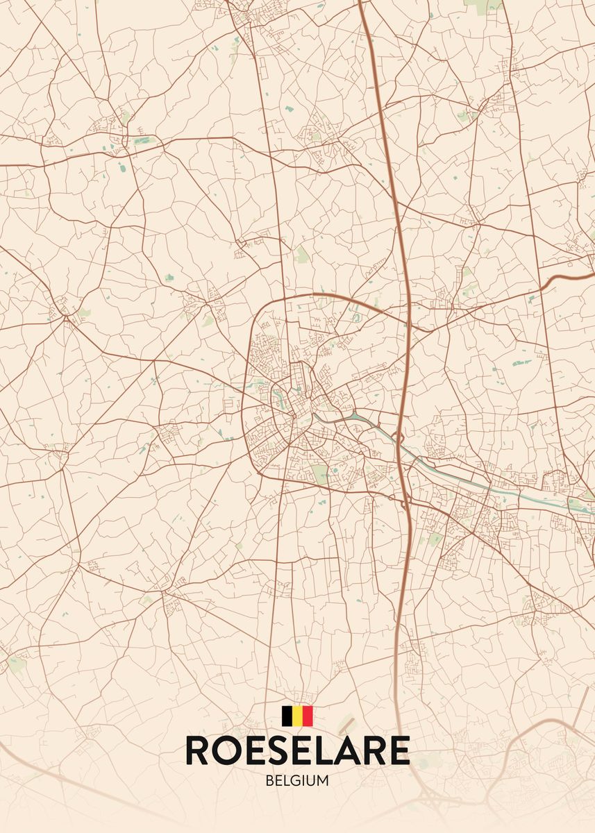 'Roeselare BE' Poster, picture, metal print, paint by IMR Designs ...