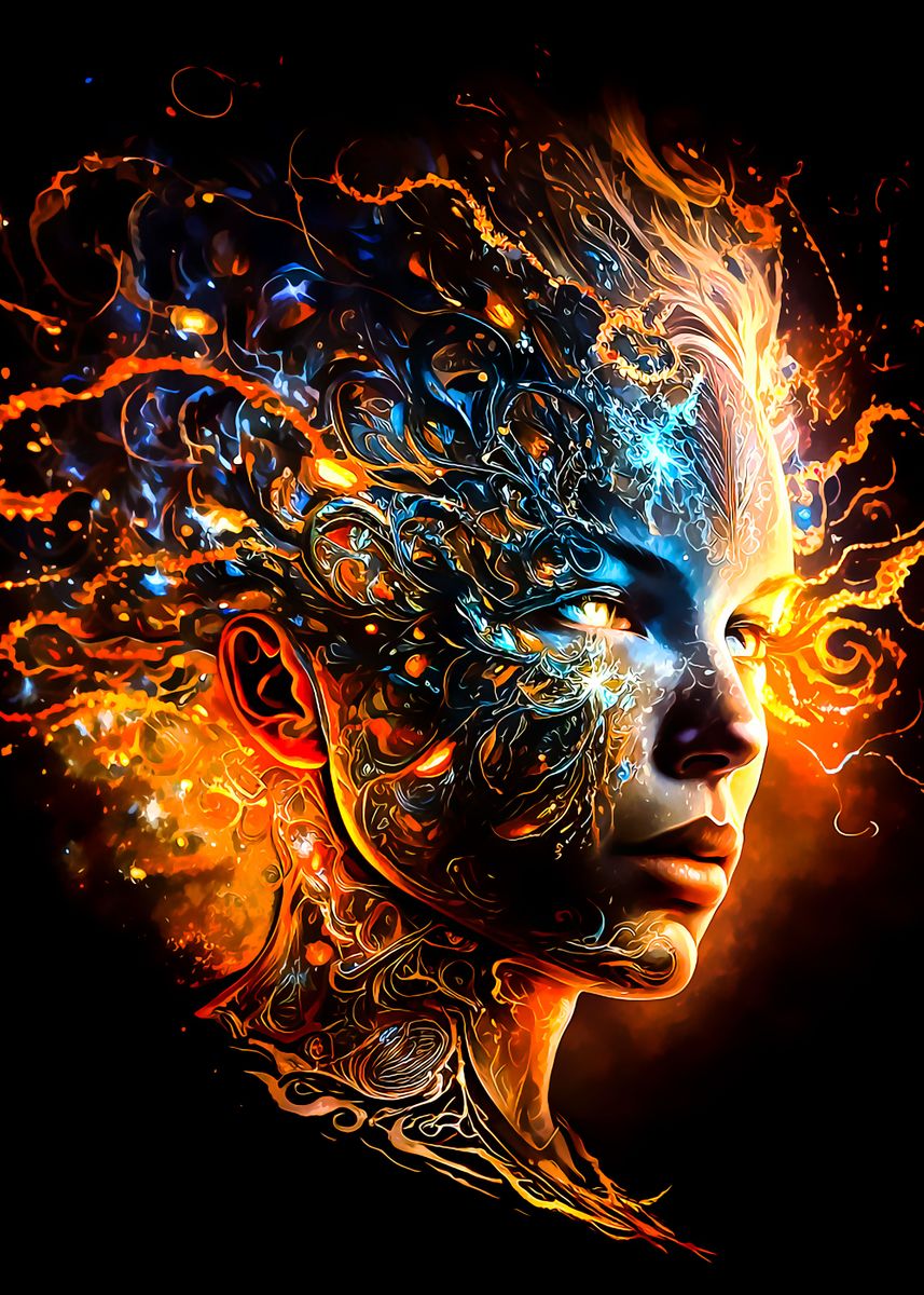 'Fantasy Face' Poster, picture, metal print, paint by culinal dual ...