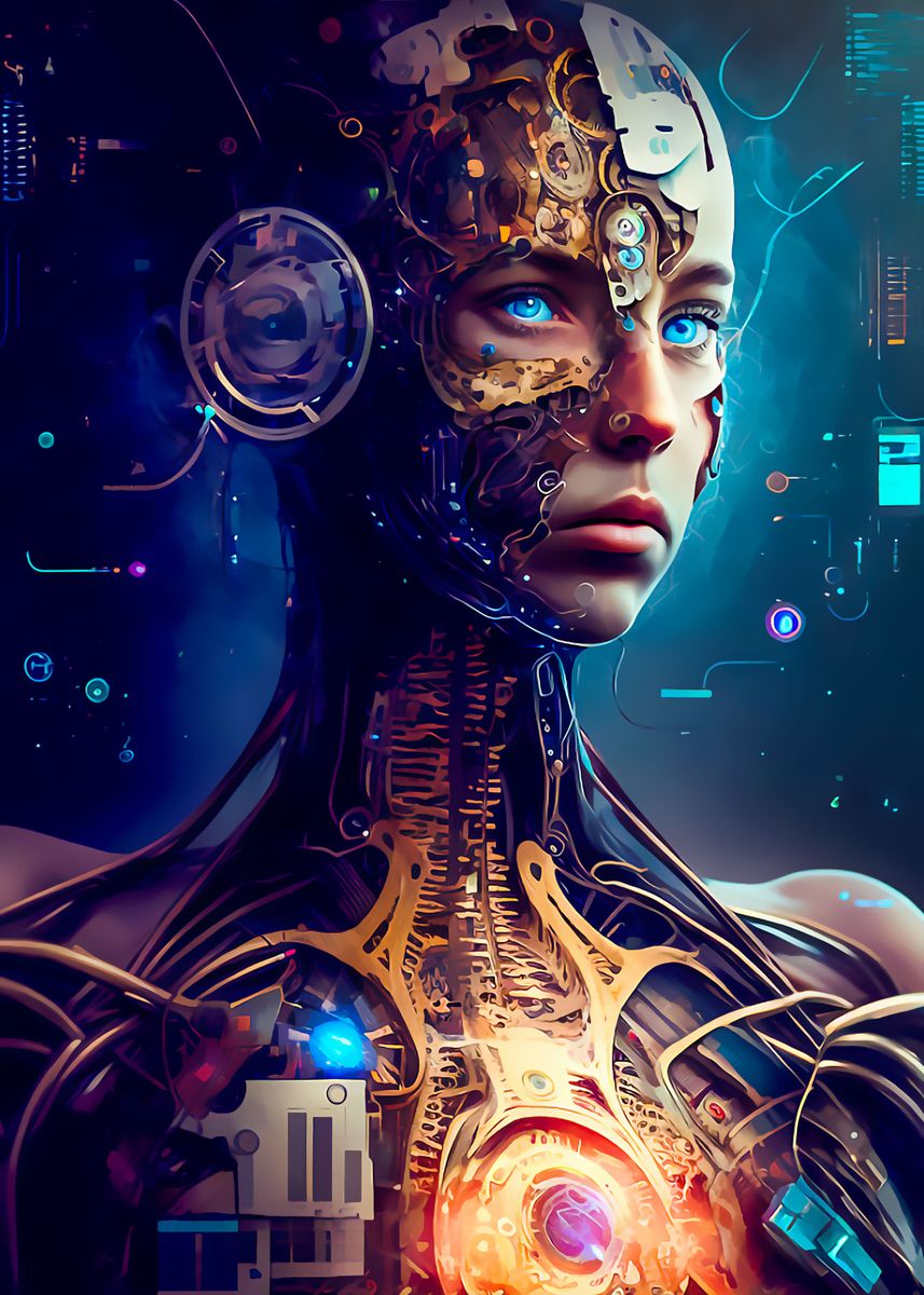 'Fantasy Face' Poster, picture, metal print, paint by culinal dual ...