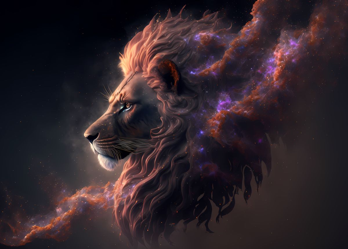 'Spirit Animal Lion' Poster by Jiri Hodecek | Displate